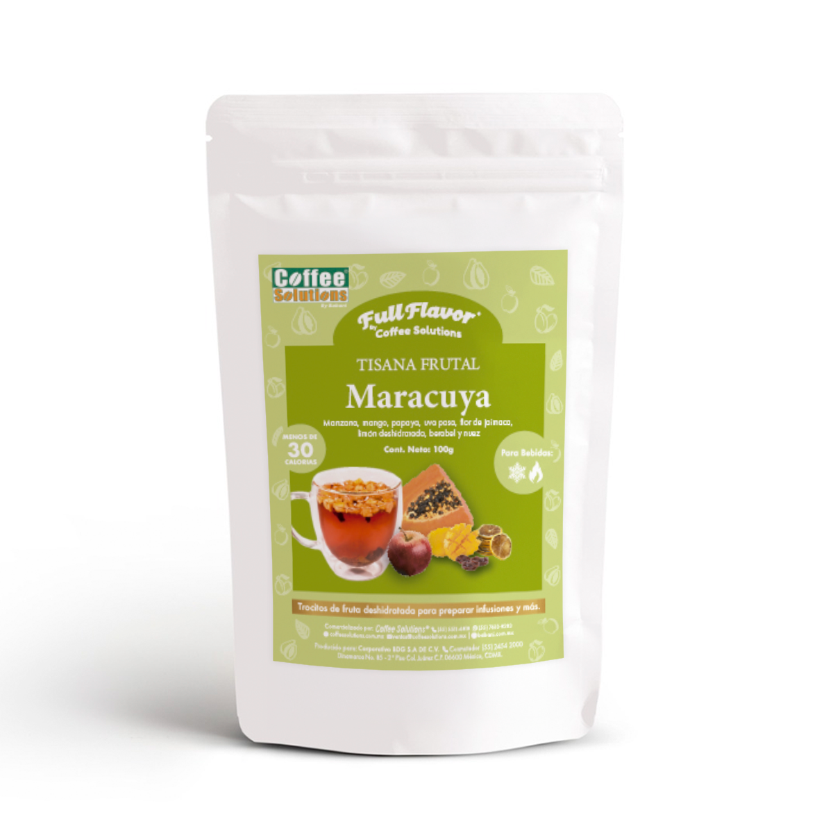 Tisana Frutal Sabor Maracuyá 100 g – Full Flavor | Bebidas Frías y ...